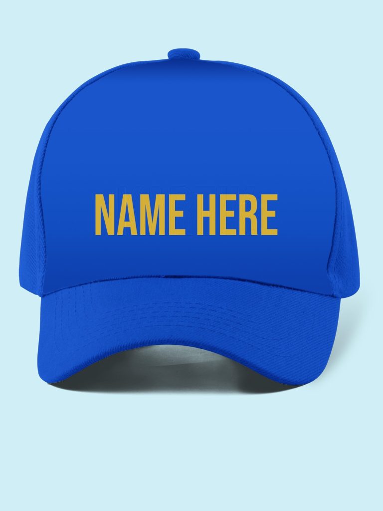 Golden print custom caps | caps printing near me | Best Quality